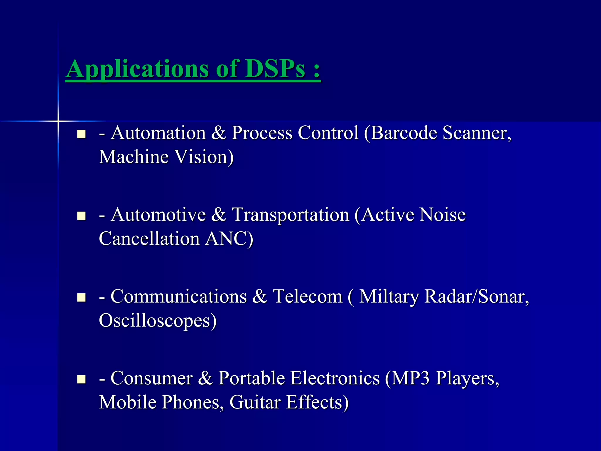 Digital Signal Processors - DSP's | PPTX