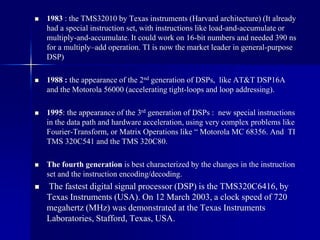 Digital Signal Processors - DSP's | PPTX
