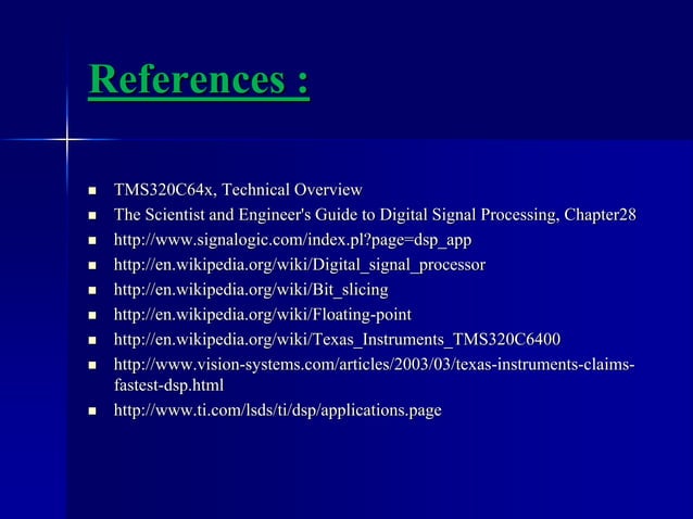 Digital Signal Processors - DSP's | PPTX