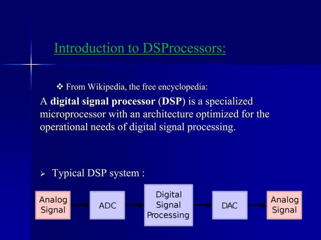 Digital Signal Processors - DSP's | PPTX