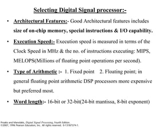 Introduction to DSP Processors-UNIT-6 | PPTX