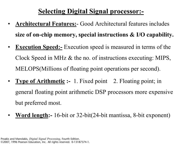 Introduction to DSP Processors-UNIT-6 | PPTX