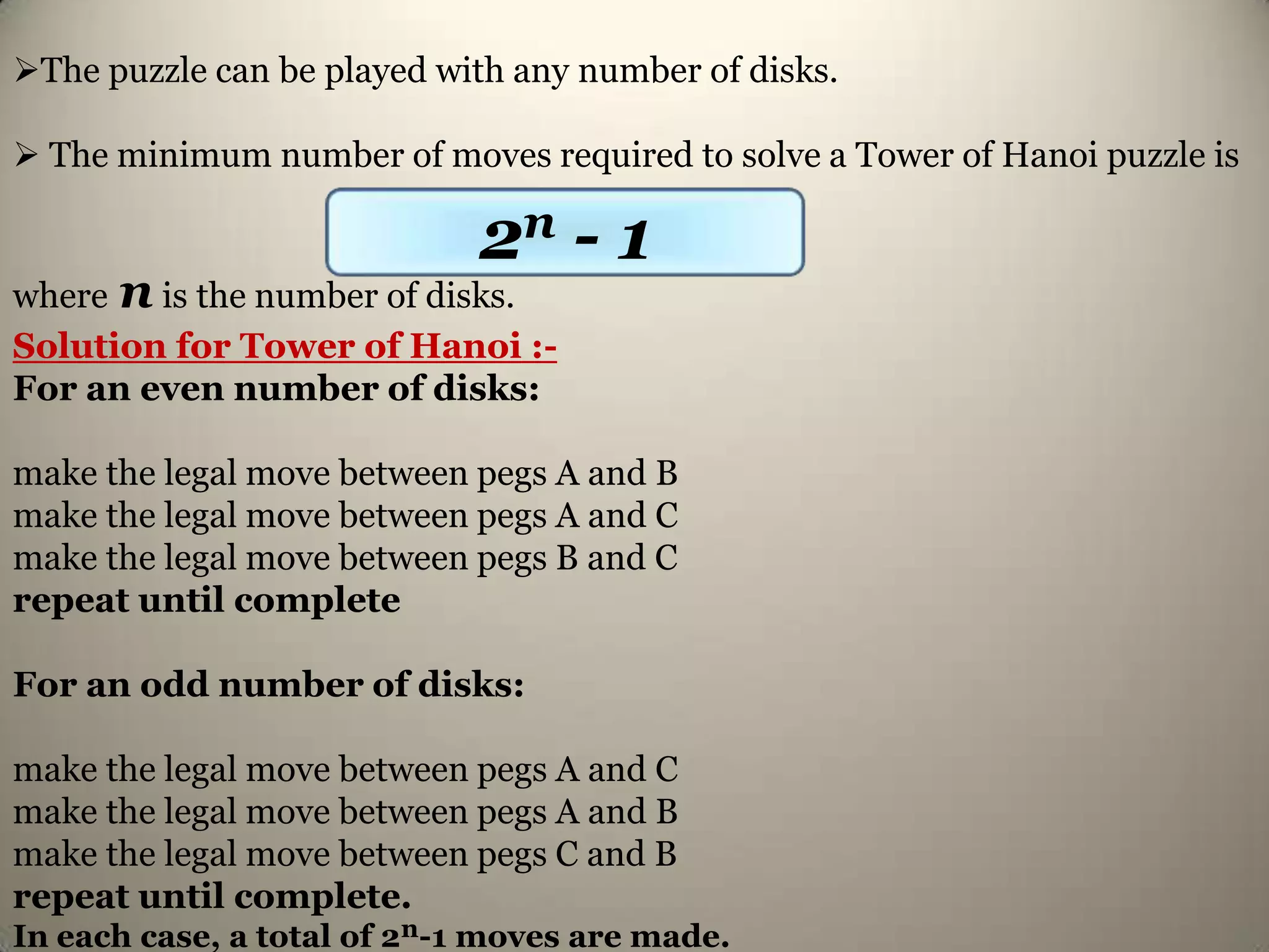 Tower of Hanoi | PPTX