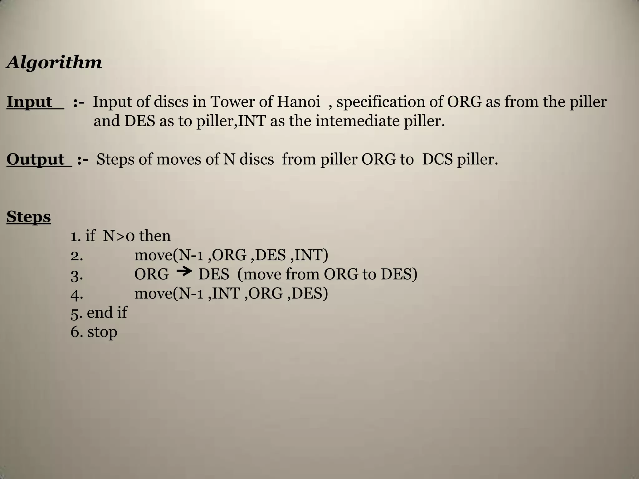 Tower of Hanoi | PPTX