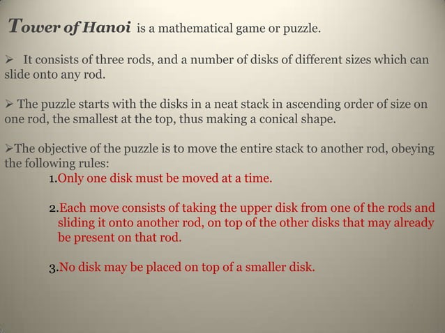 Tower of Hanoi | PPT