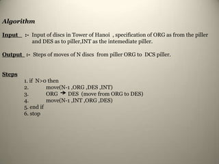Tower of Hanoi | PPTX