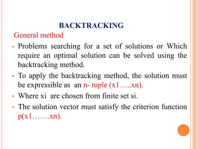 data structures- back tracking | PPTX