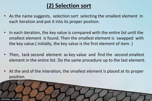 DS PPT - ( 1 )SORTING lgoritham techniques with bast example | PPT DS PPT - ( 1 )SORTING lgoritham techniques with bast example | PPT
