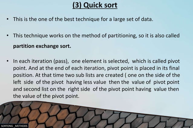 DS PPT - ( 1 )SORTING lgoritham techniques with bast example | PPT