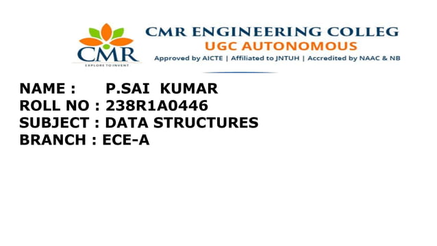 ds ppt.pptx linear probing in data structures with c language | PPTX