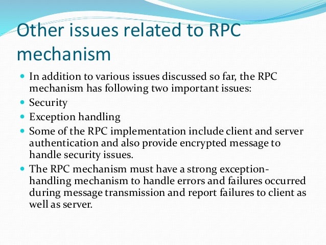 RPC communication,thread and processes