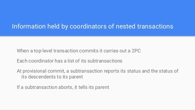 Distributed Transactions Flat And Nested And Atomic Commit Protocols