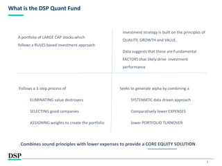 DSP Quant Fund - Introduction | PDF