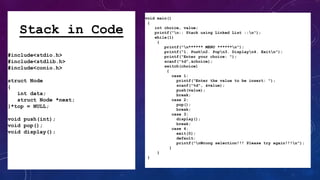 Short Review of Stack | PPTX | Programming Languages | Computing