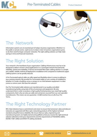 Ds pre terminated-cable_catalogue | PDF
