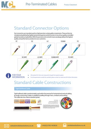 Ds pre terminated-cable_catalogue | PDF