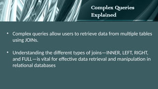 Advanced structure query language, Data science | PPT