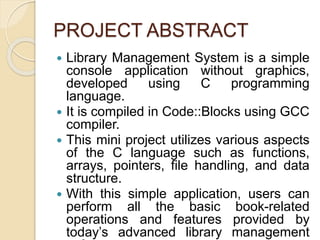 Library management in Data structure | PPTX