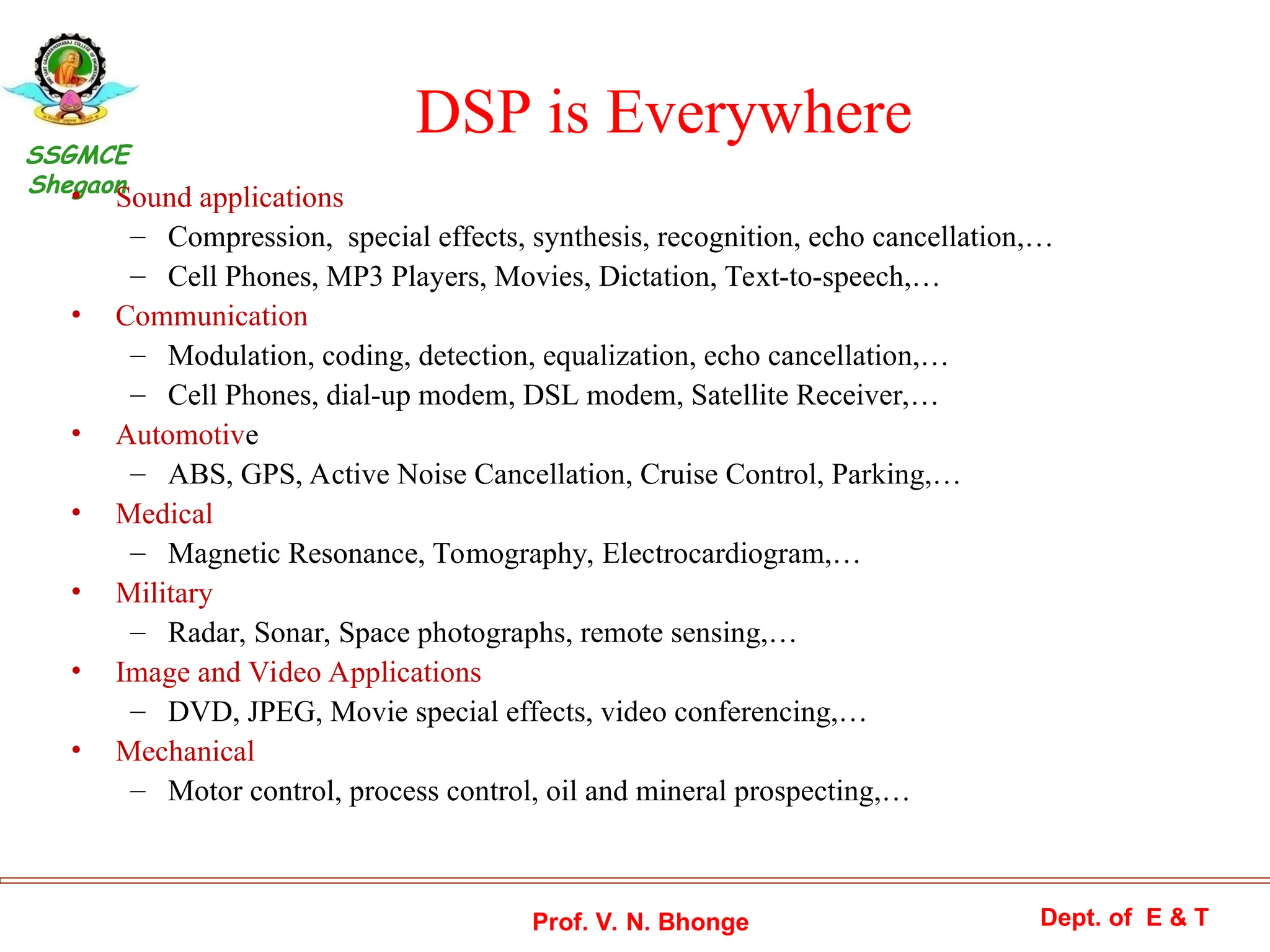 Digital signal processing concepts and real time applications | PPT