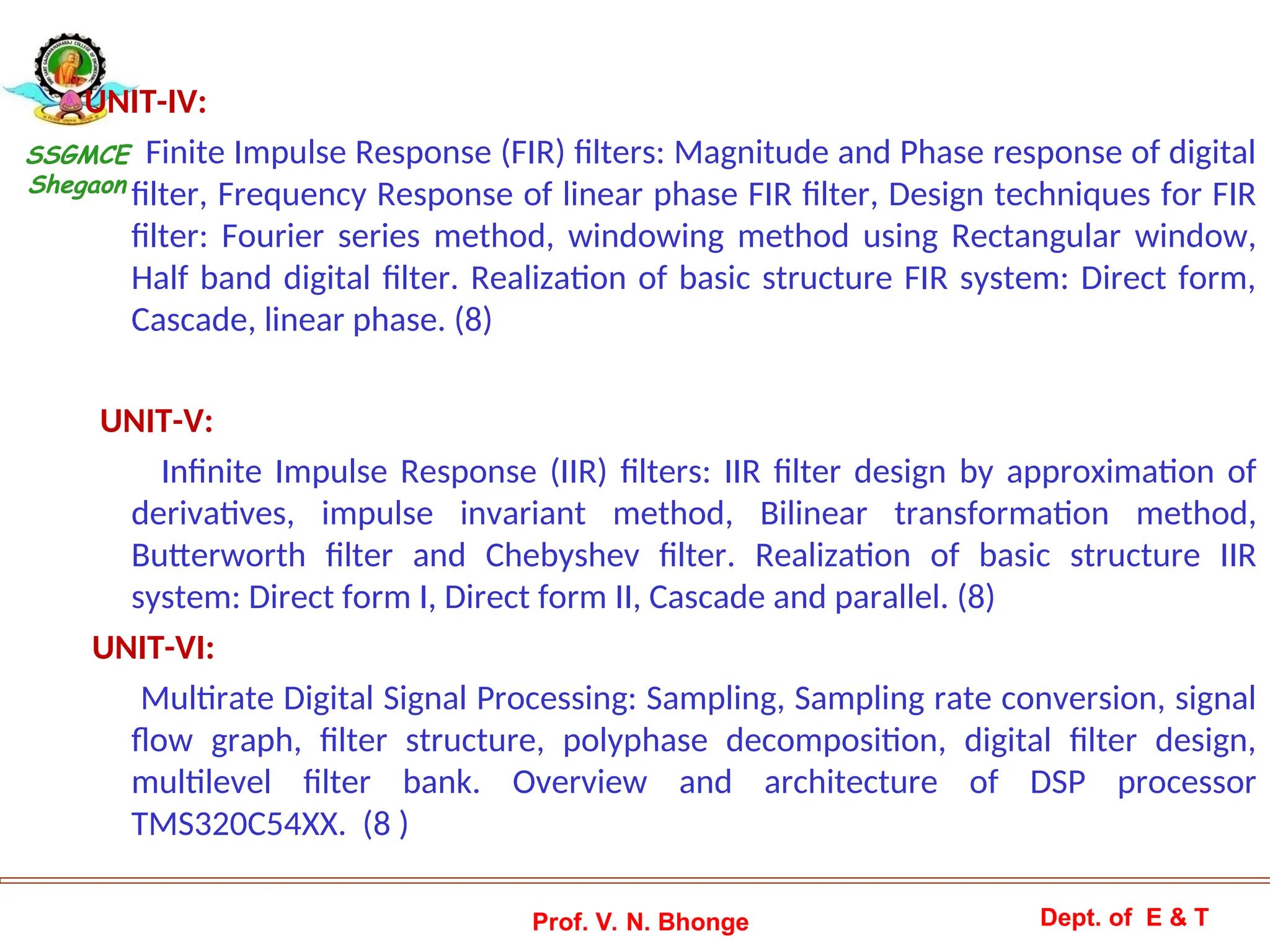 Digital Signal Processing Concepts And Real Time Applications Ppt