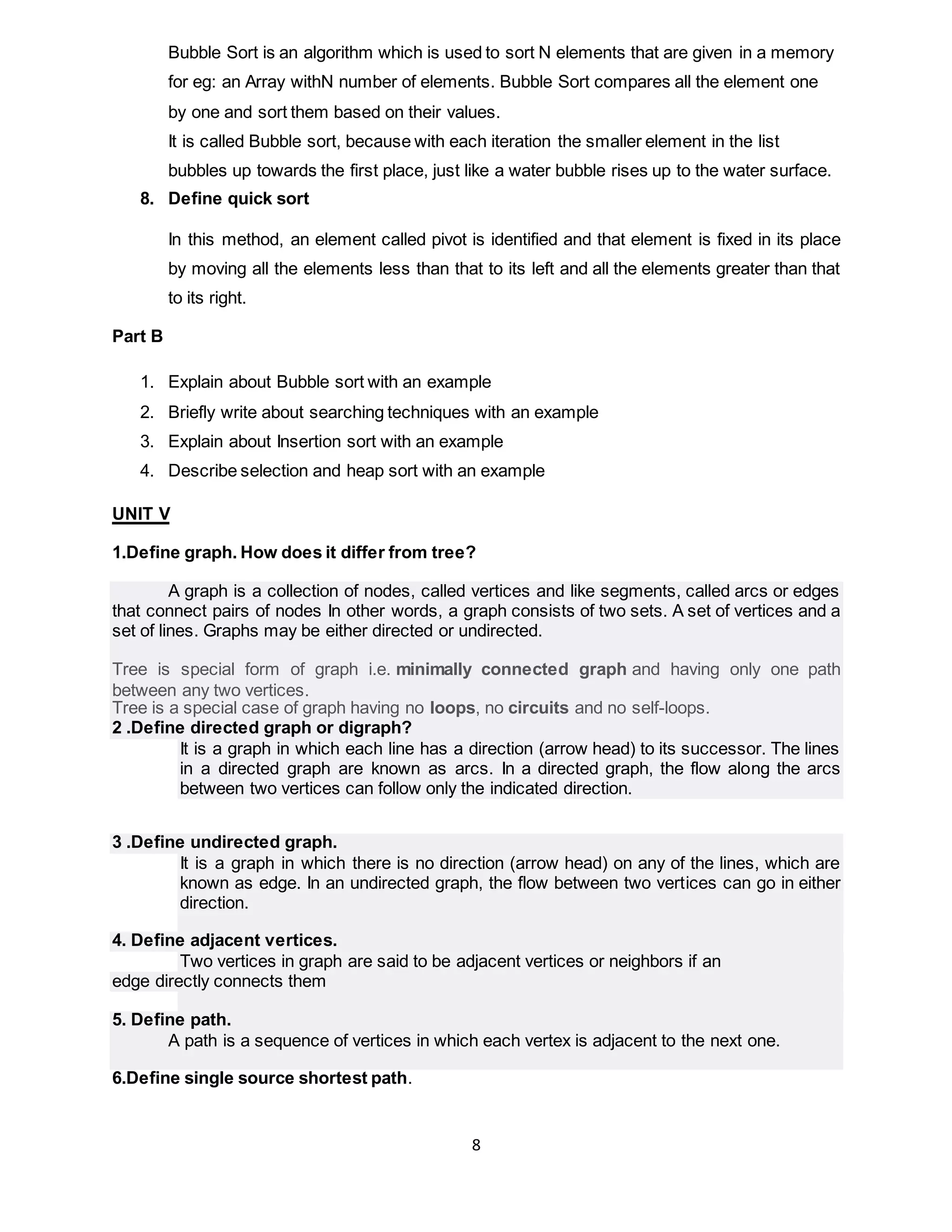 Data Structure Question Bank(2 marks) | DOCX