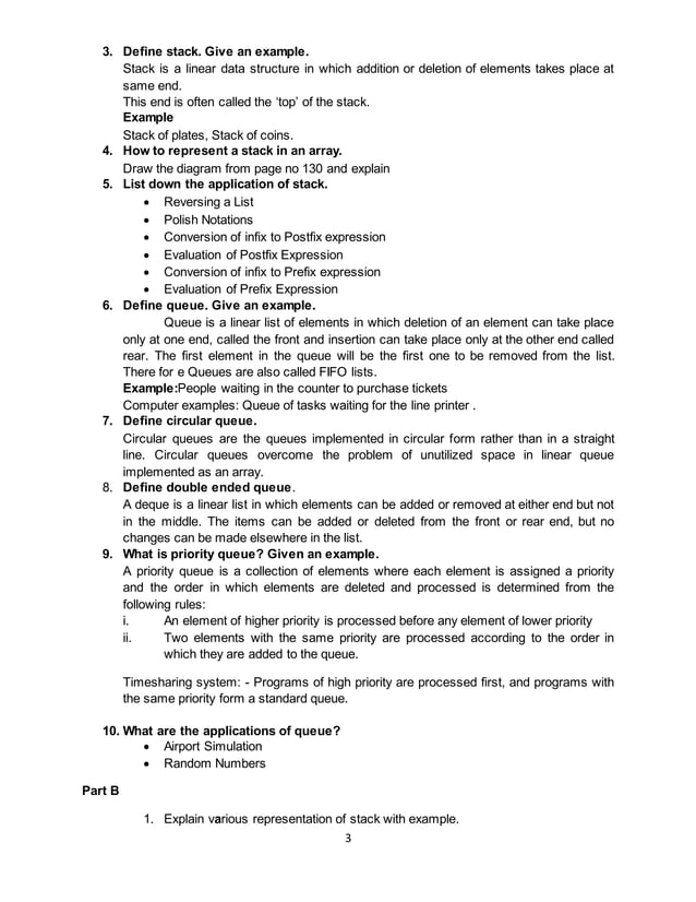 Data Structure Question Bank(2 marks) | DOCX