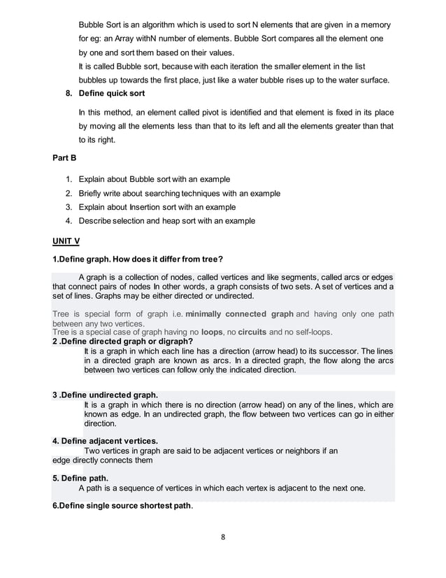 Data Structure Question Bank(2 marks) | DOCX