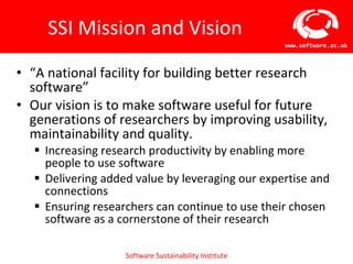 Sustainability Training Workshop - Intro to the SSI | PPT