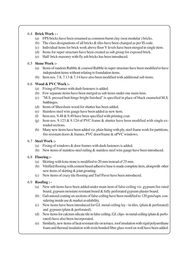 DELHI SCHEDULE OF RATES | PDF