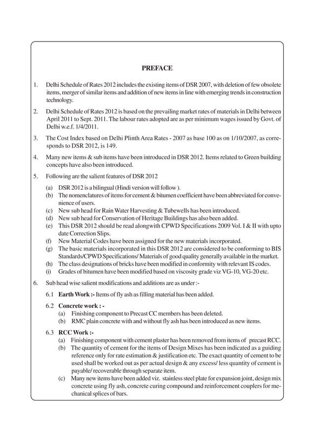 DELHI SCHEDULE OF RATES | PDF