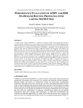 Dsr aodv performance | PDF