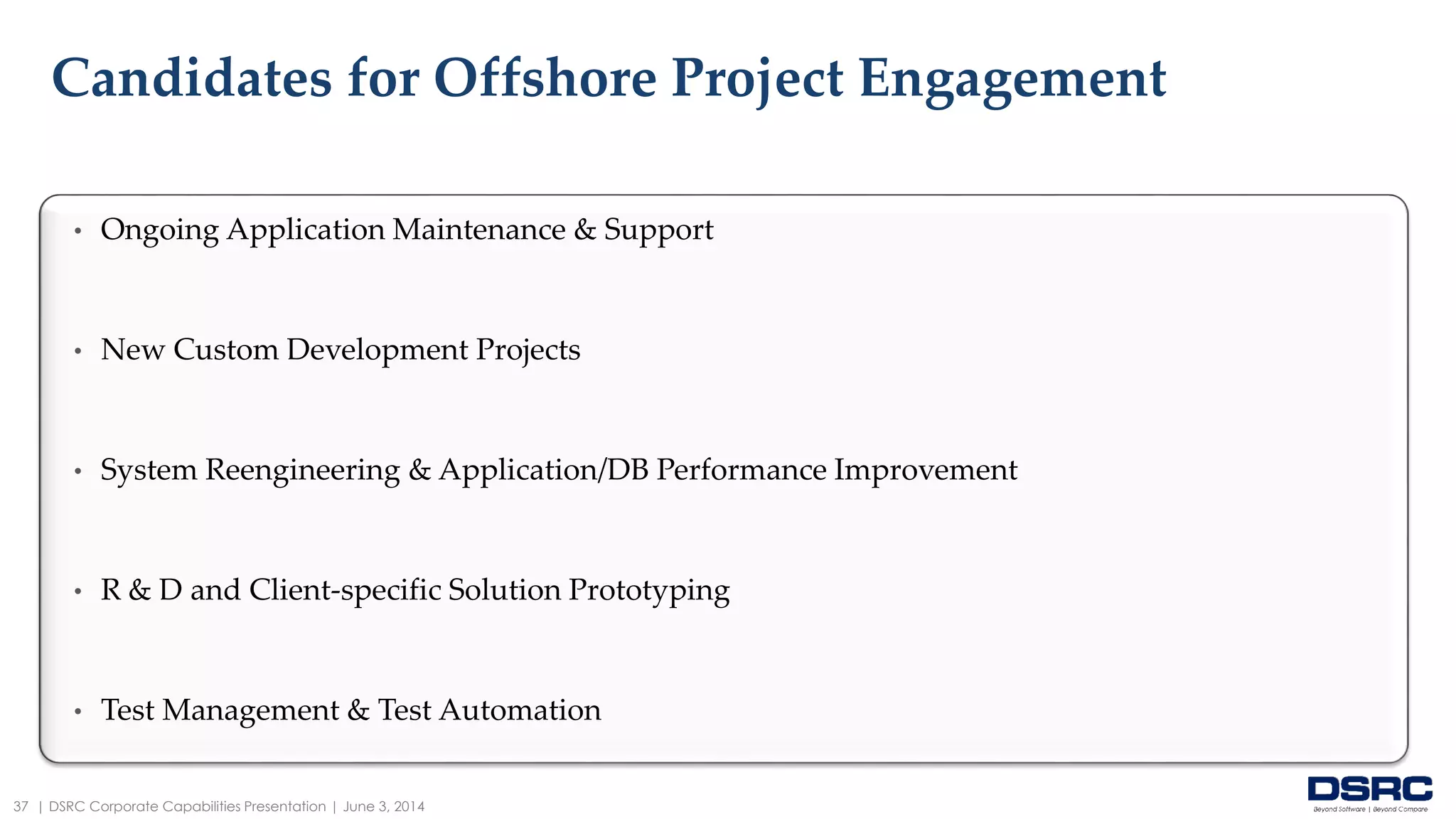 DSRC Corporate Capabilities Presentation | PDF