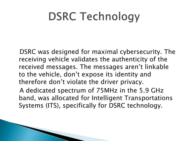 Dsrc technology | PPT