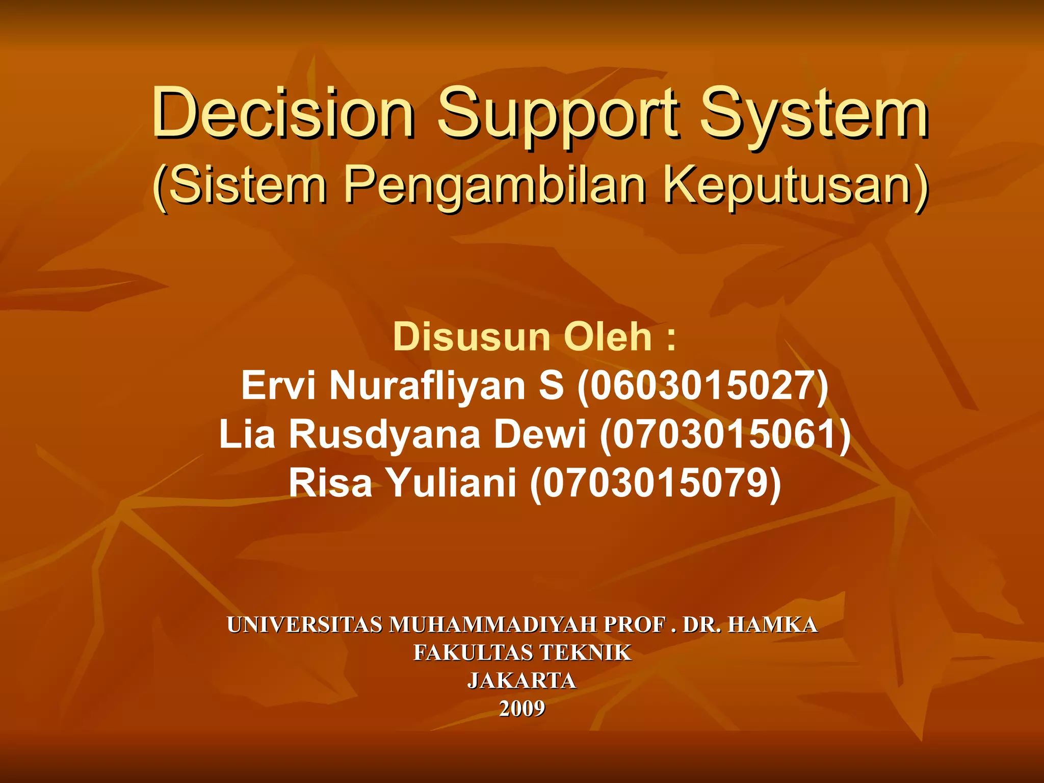 Sistem Pendukung Keputusan Ppt