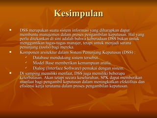 Sistem Pendukung Keputusan | PPT