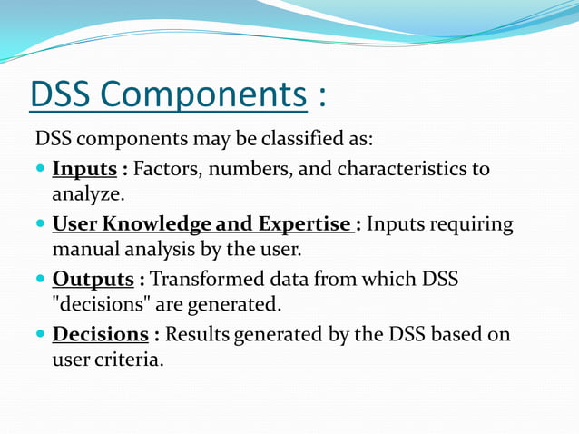 Decision Support System(DSS) | PPTX