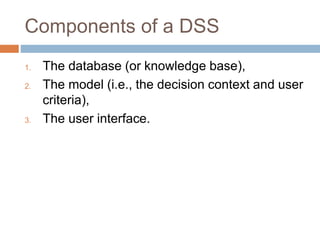 Decision Support Systems | PPTX