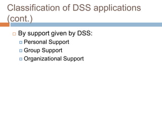 Decision Support Systems | PPTX