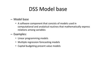 Decision Support Systems | PPTX