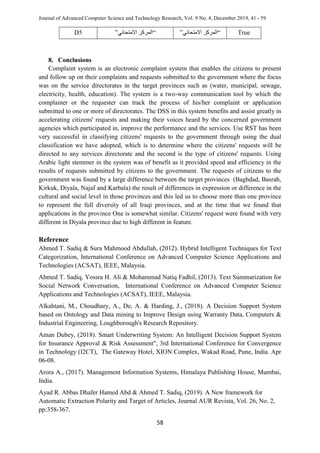 ARABIC TEXT MINING AND ROUGH SET THEORY FOR DECISION SUPPORT SYSTEM. | PDF
