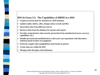 Decision support systems in information management | PPT