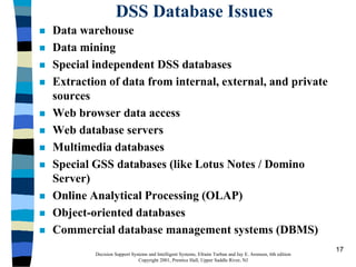 Decision support systems in information management | PPT