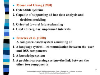 Decision support systems in information management | PPT