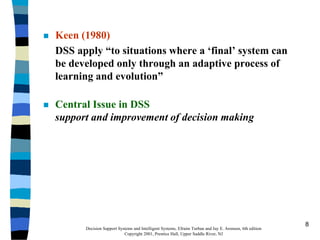 Decision support systems in information management | PPT