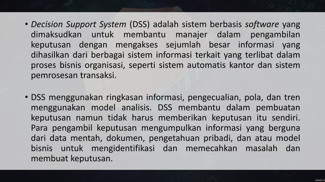 Decision Support System FIX | PPT