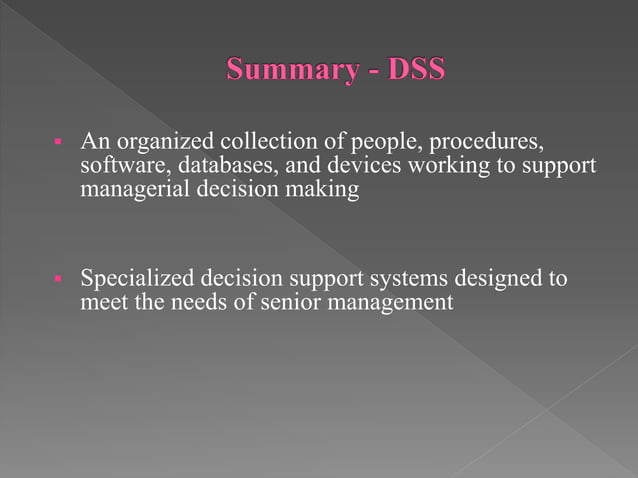 Decision Support System | PPT