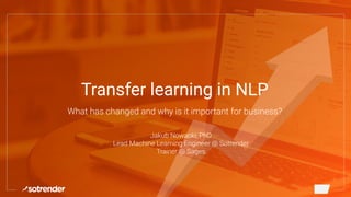 Transfer learning in NLP | PDF