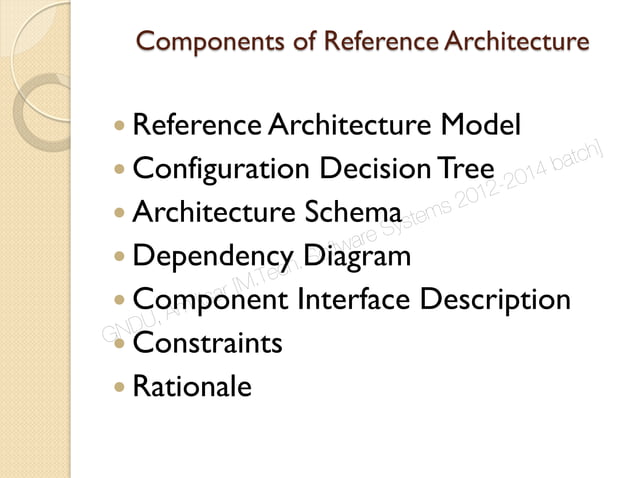 Domain specific Software Architecture