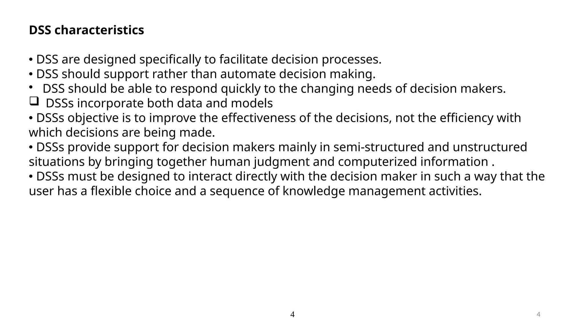 DSS and Expert System.pptx taxonomy classification characteristics components applications | PPTX