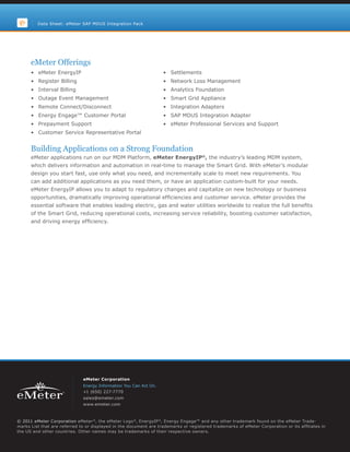 eMeter SAP MDUS Integration Pack Data Sheet | PDF